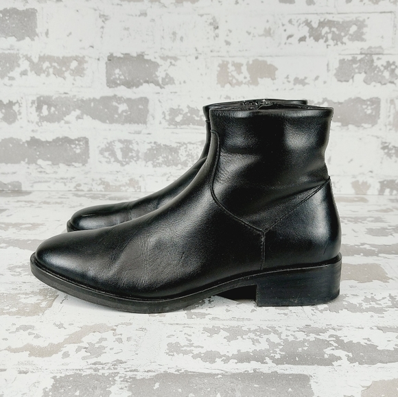 Clarks | Shoes | Clarks Pure Rosa Black Leather Zip Up Ankle Boots T4 ...